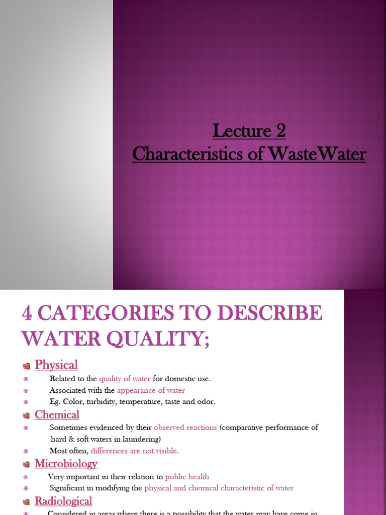 Wastewater Quality Characteristics Overview | PDF | Sewage Treatment ...
