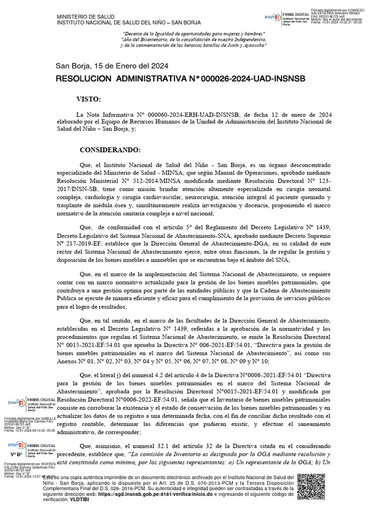 Resolucion Administrativa 000026 2024 Uad | Descargar gratis PDF ...