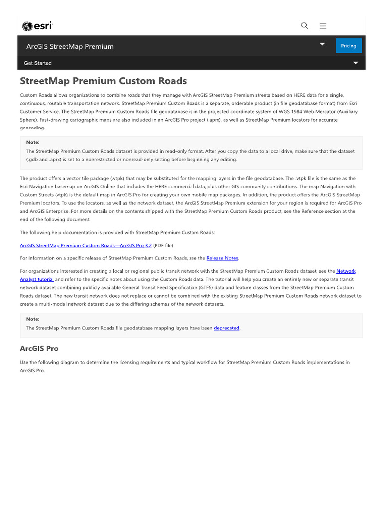 ArcGIS StreetMap Premium Custom Roads | PDF