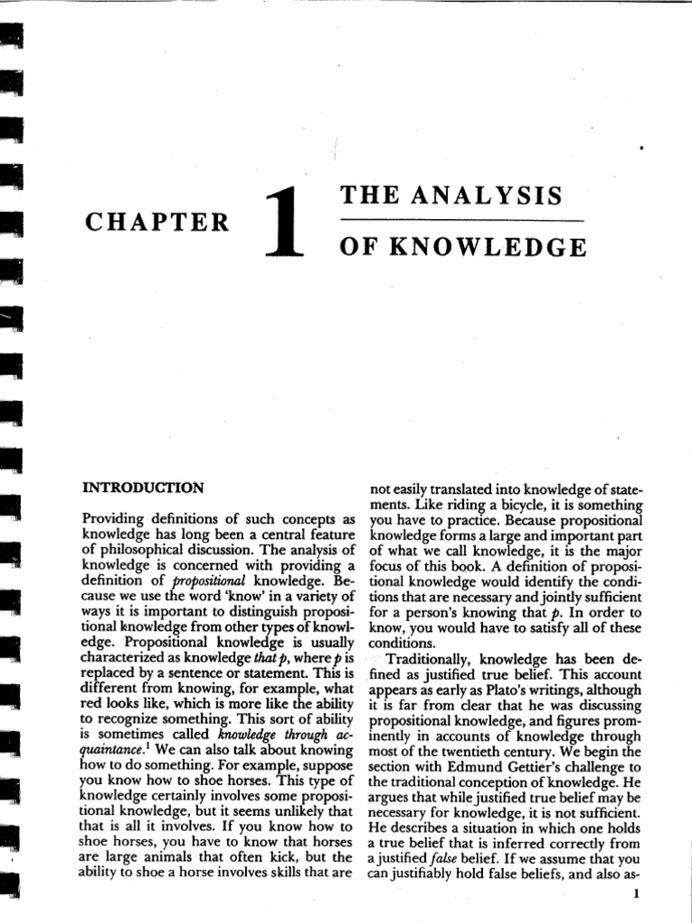 The Analysis of Knoledge | PDF
