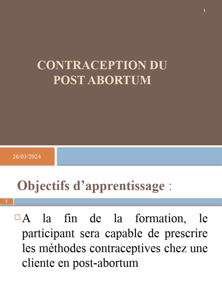 22 Contraception Du Post Abortum Ok | PDF | Contraception | Cycle menstruel