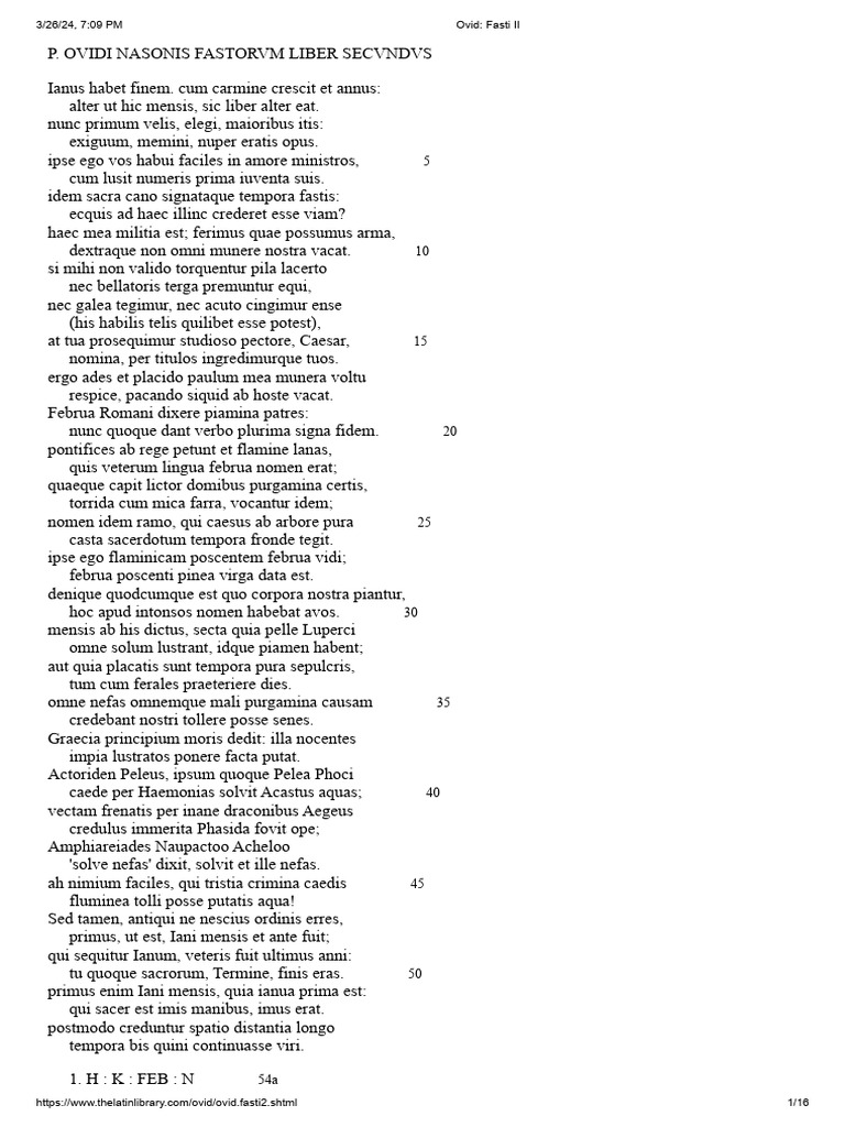 Ovid - Fasti II | PDF