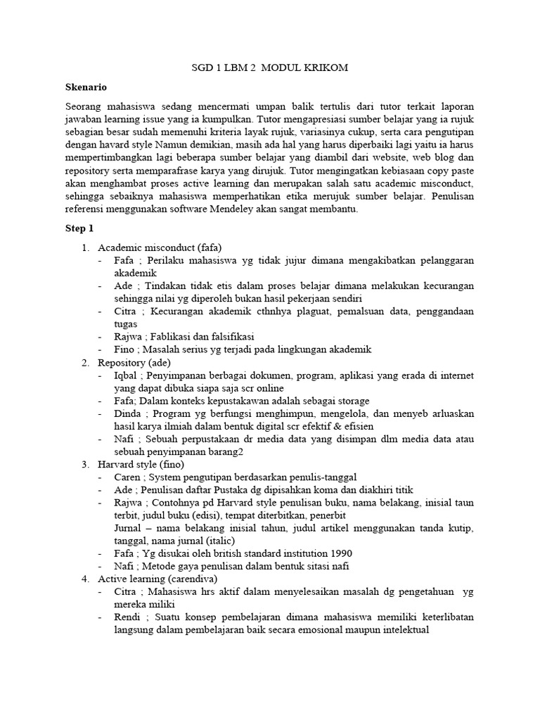 SGD 1 LBM 2 Modul Krikom | PDF