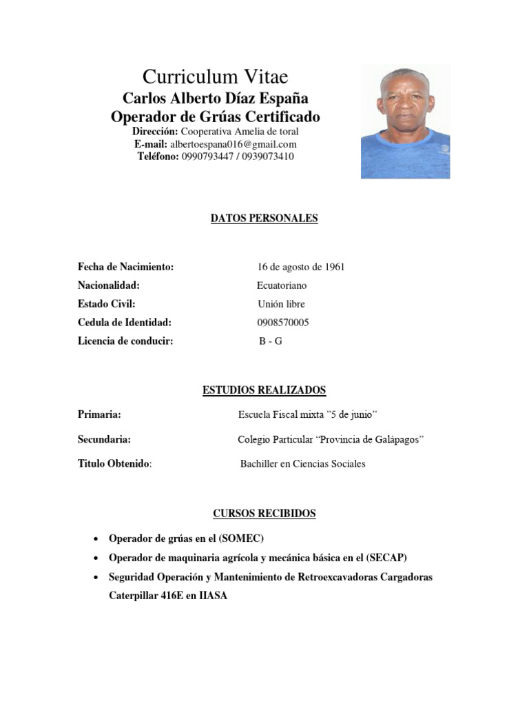Curriculum Vitae Carlos Diaz 2023 | PDF