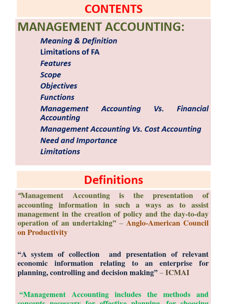 Mgt. Accng Mcom Module 1 | PDF