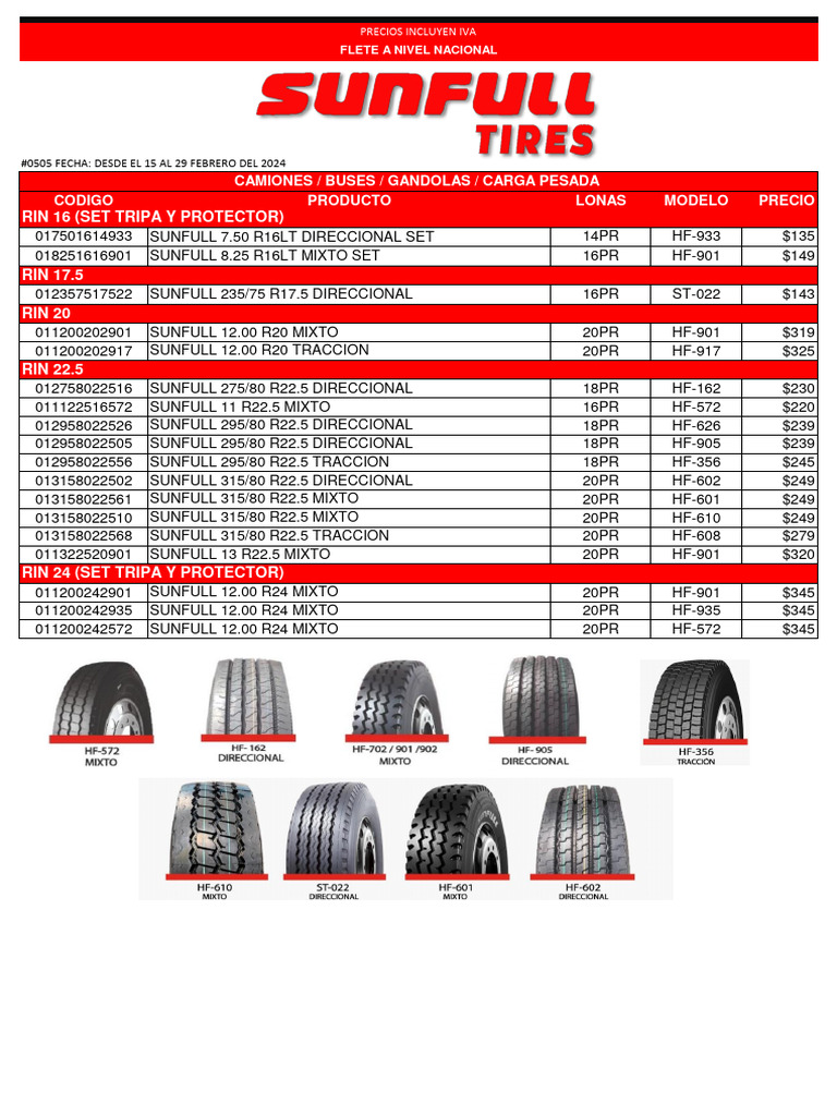 Sunfull Tires TBR #0505 | PDF