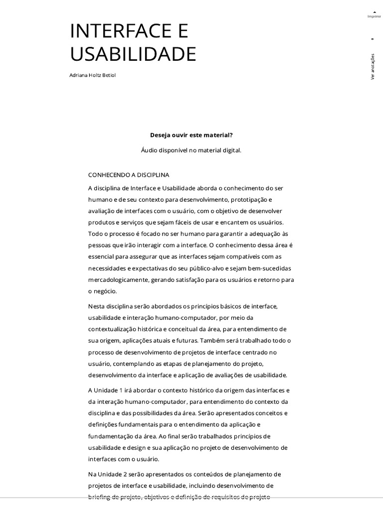 Interface e Usabilidade | PDF | Usabilidade | Informática