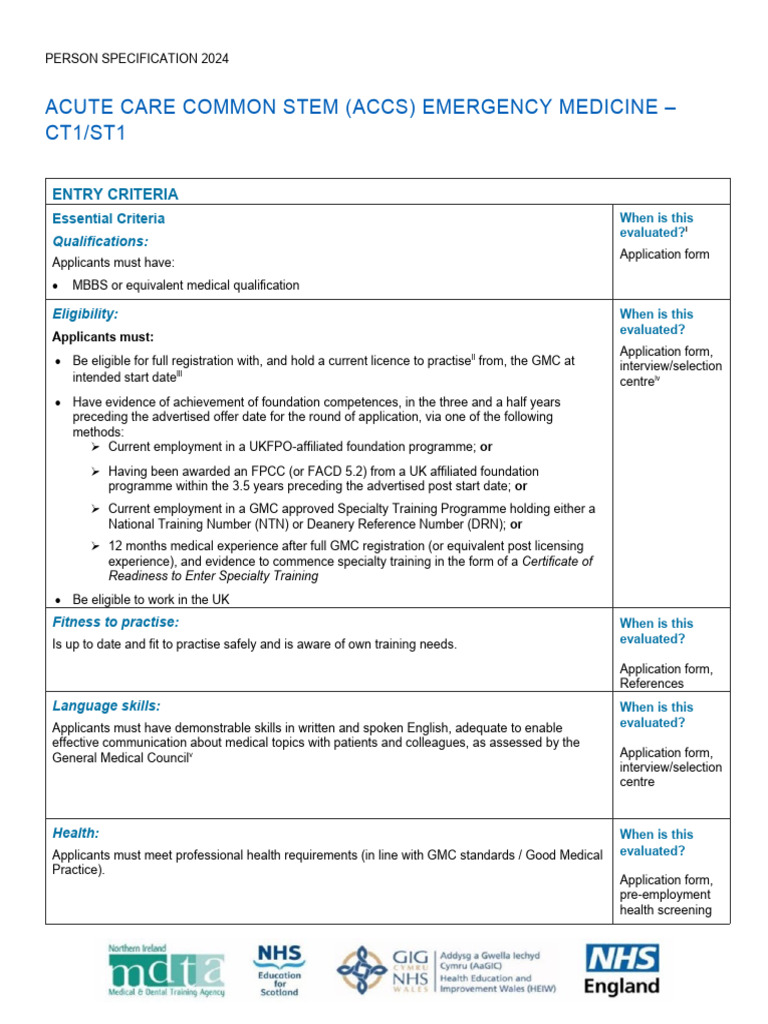 Acute+Care+Common+Stem+ (Accs) +Emergency+Medicine+ +Ct1+St1+2024 | PDF ...