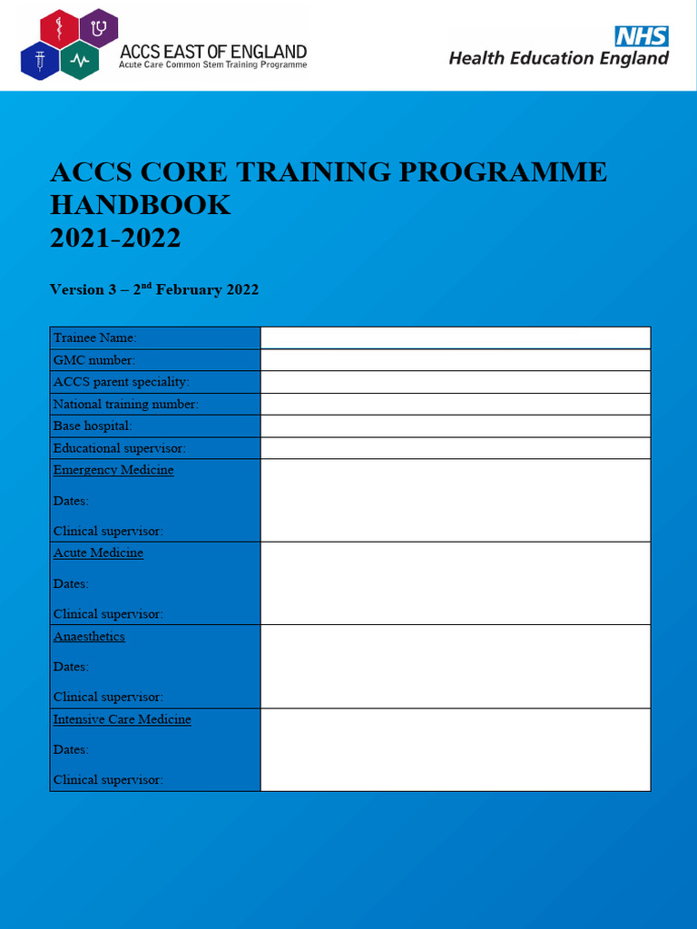 Accs Handbook - February 2022 | PDF | Clinical Medicine | Medical ...