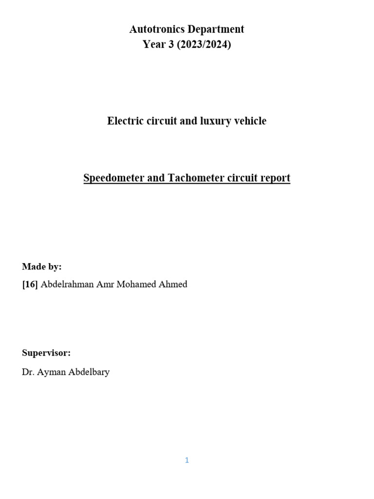 Tachometer and Speedometer Wiring Diagram | PDF | Electrical Components ...