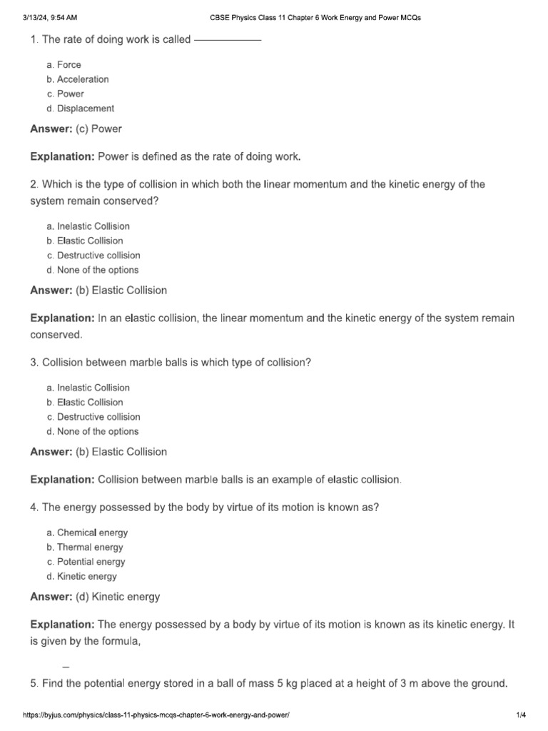 Energy Physics - PDF MCQ | PDF