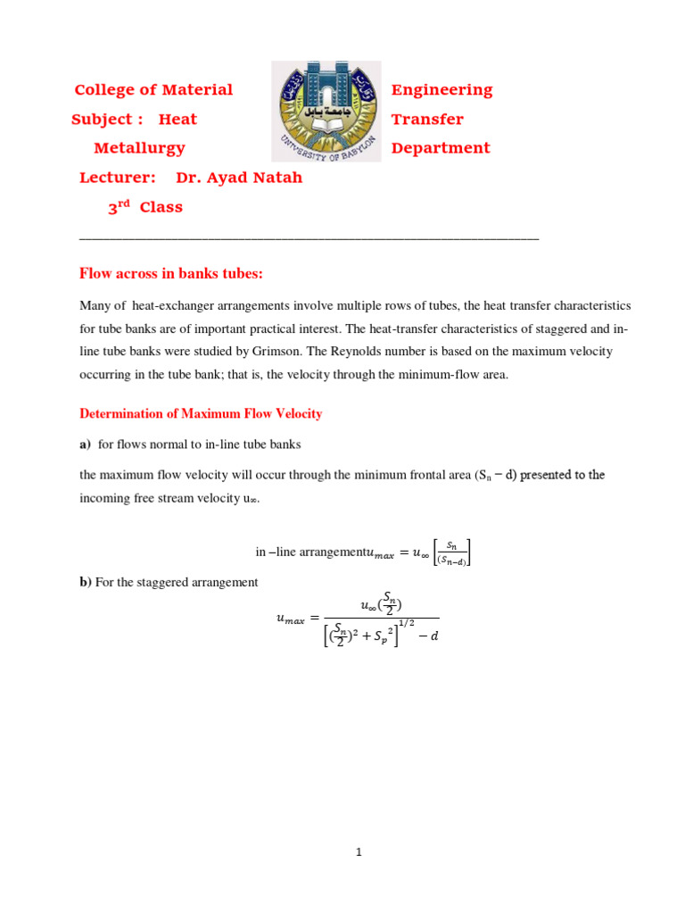 Flow Across Tube Banks | PDF | Mechanical Engineering | Metrology