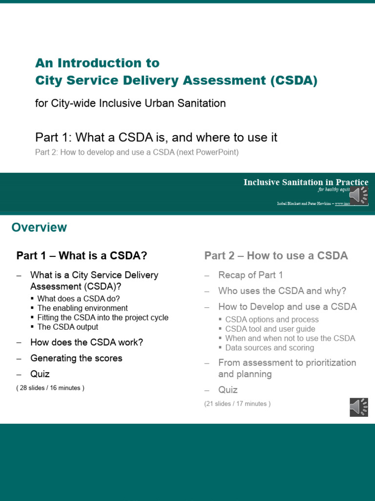 CSDA Training Part1 | PDF | Sanitation | Environmental Engineering