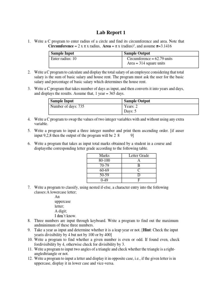 Lab Report 1 | PDF | Pi | Area Lab Report 1 | PDF | Pi | Area