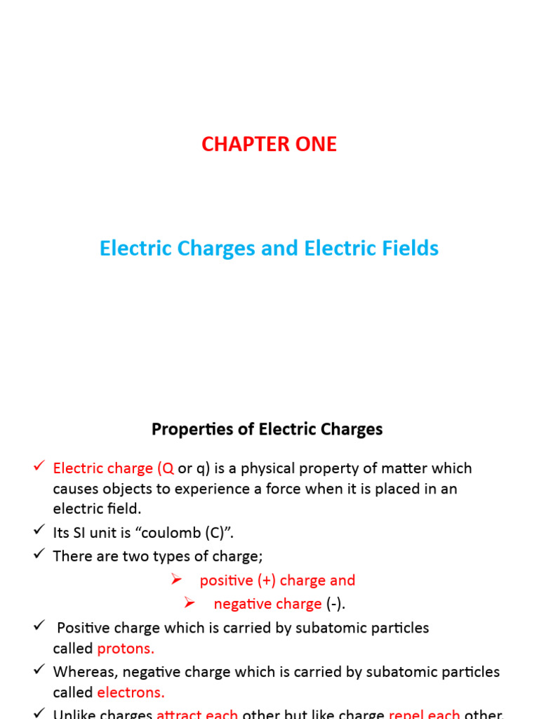 Chapter One Download Free Pdf Electric Field Electric Charge
