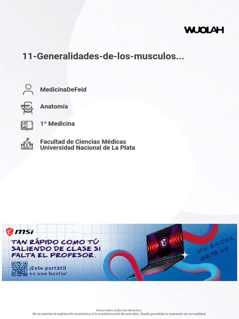 Wuolah Free 11 Generalidades de Los Musculos by Feid | PDF | Vértebra ...