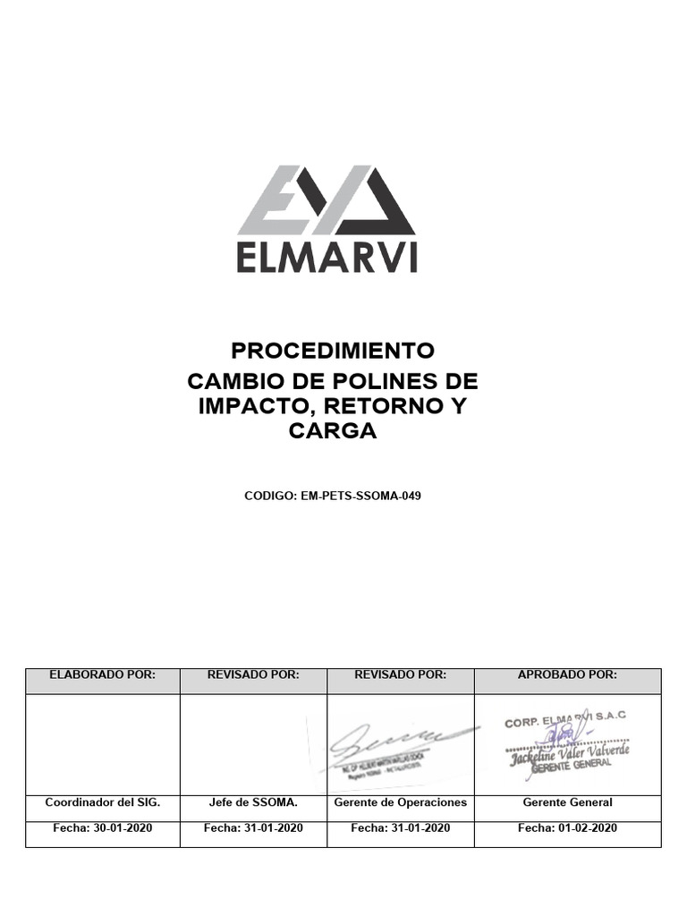 Em-Pets-Ssoma-049 Cambio de Polines de Impacto, Retorno y Carga | PDF