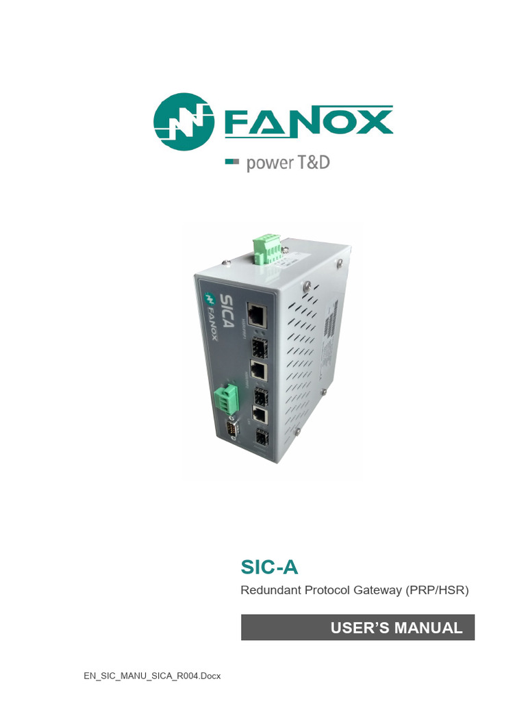 EN FANOXTD MANU SIC Gateway SICA R004 | PDF | Microsoft Excel | Menu ...