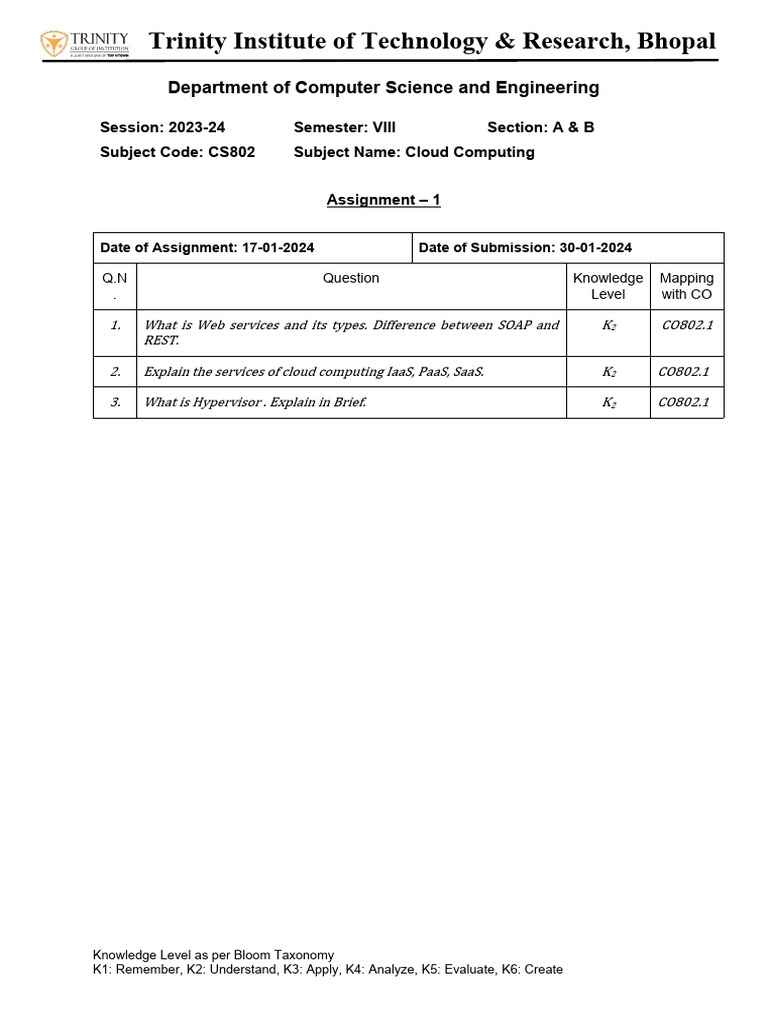 Assignment Assignment 1 Cloud Computing | PDF | Cloud Computing | Computing