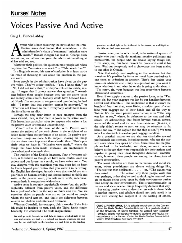 The Power of Active Voice in Writing | PDF