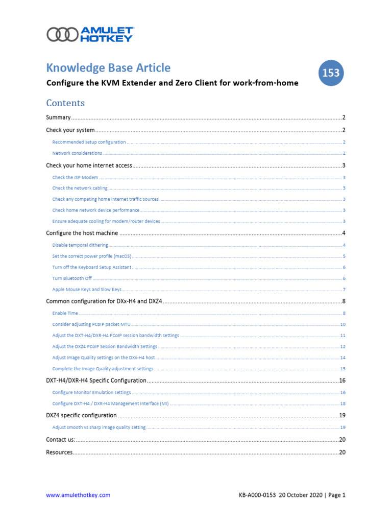 KBA 153 Configure KVM Extender and Zero Client WFH KB-A000-0153 | PDF ...