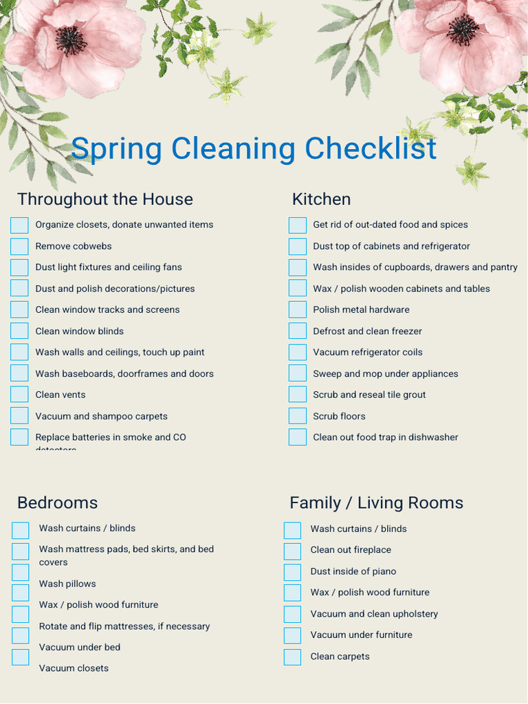 Spring Cleaning Checklist-WPS Office | PDF