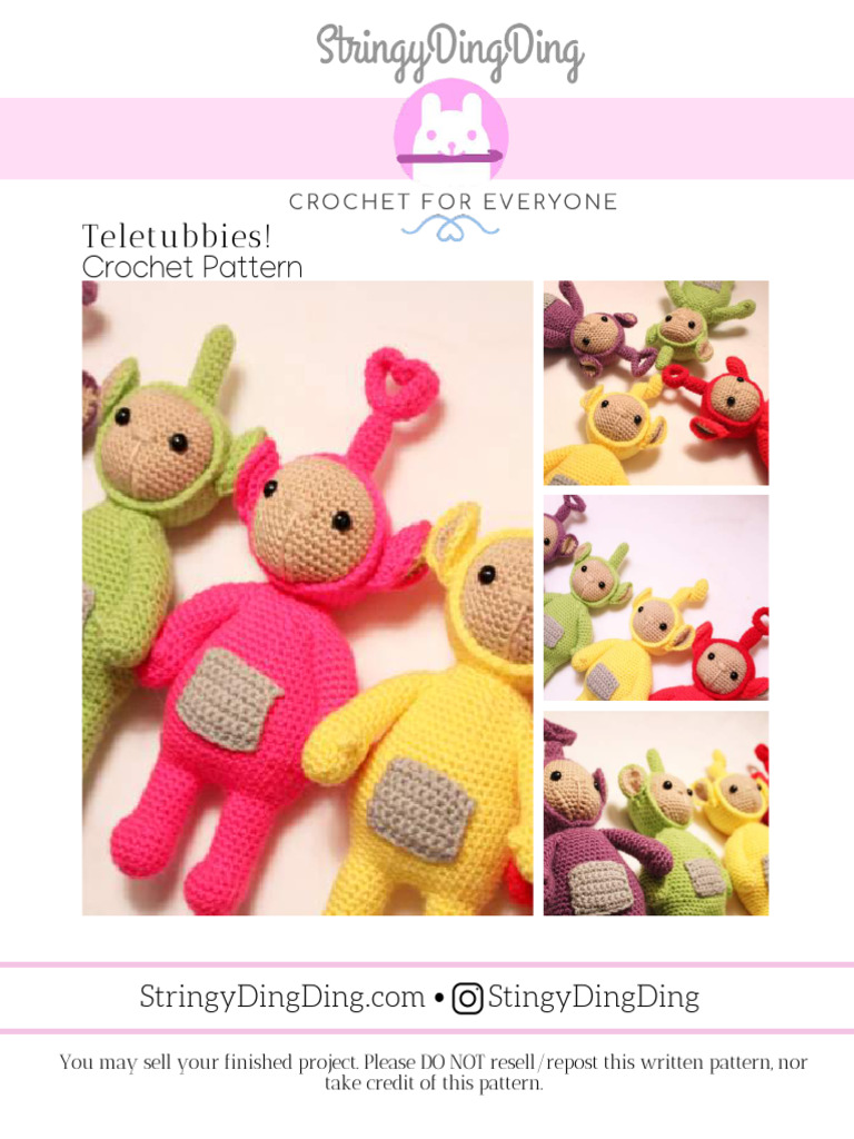 Teletubbies Crochet Pattern | Download Free PDF | Crochet | Sewing