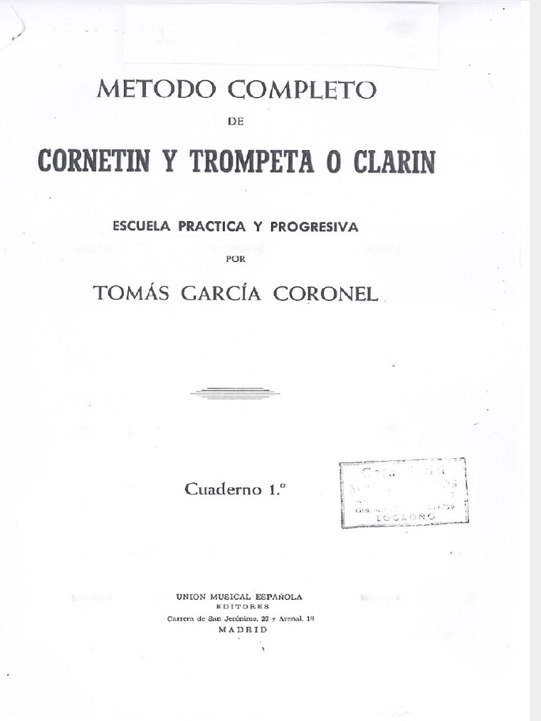 Metodo Cornetin Trompeta Por Tomas Garcia Coronel | PDF