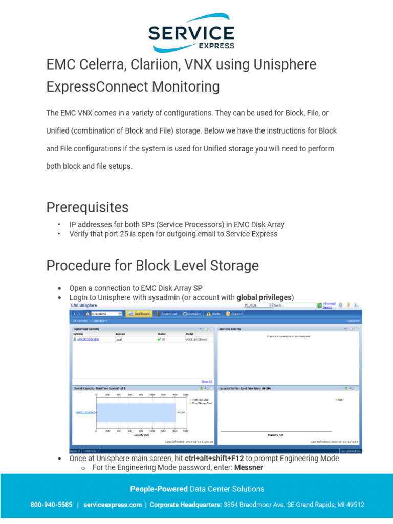 EMC Unisphere ExpressConnect Monitoring | PDF | Cyberspace | Computing