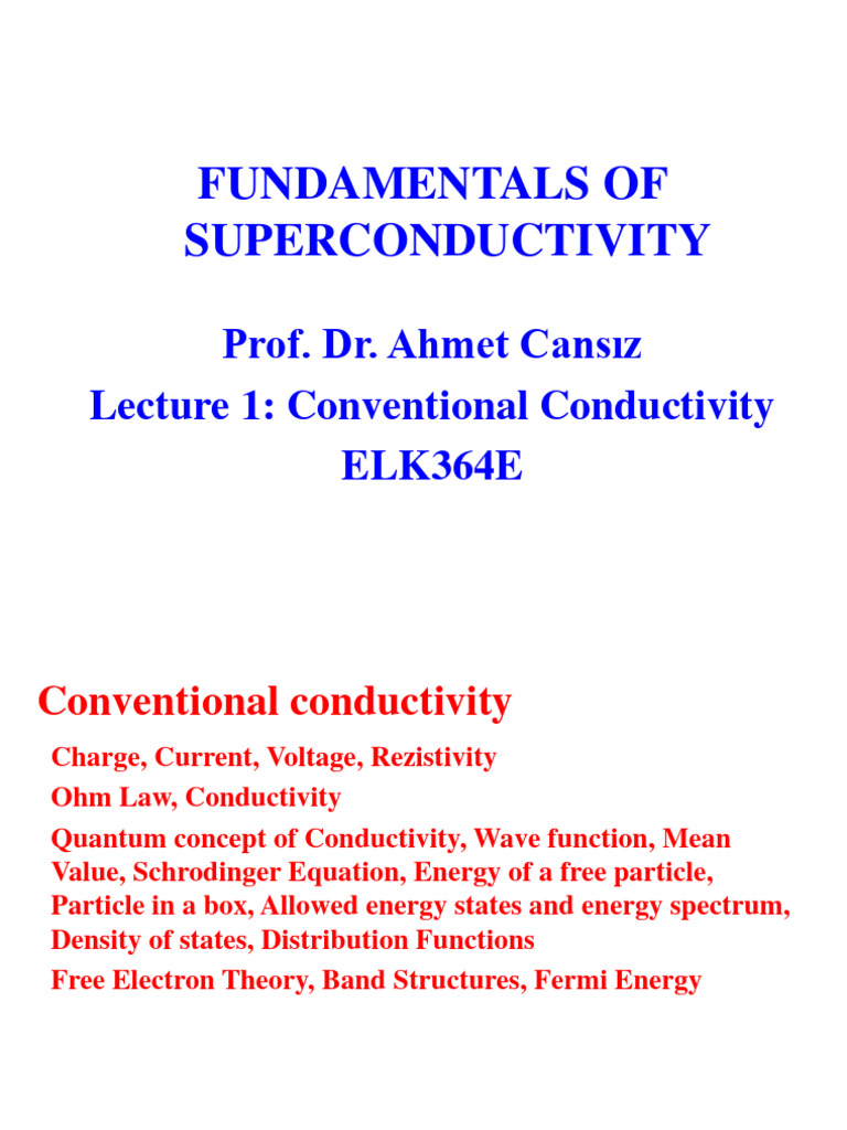 Superconductivity Basics for Students | PDF | Electrical Resistivity And Conductivity | Wave ...