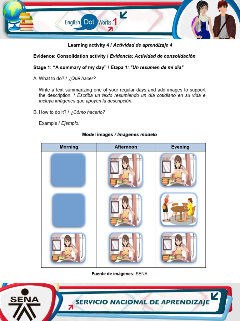 Bilingual Daily Life & Vacation Task | PDF