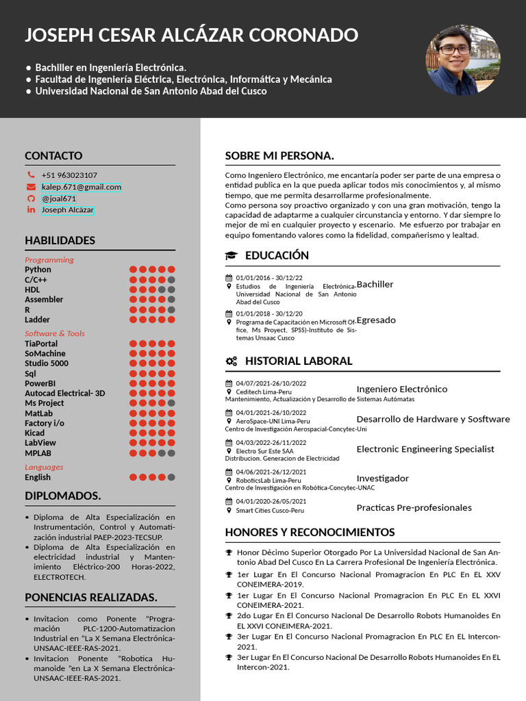 CV - Joseph Alcazar | PDF