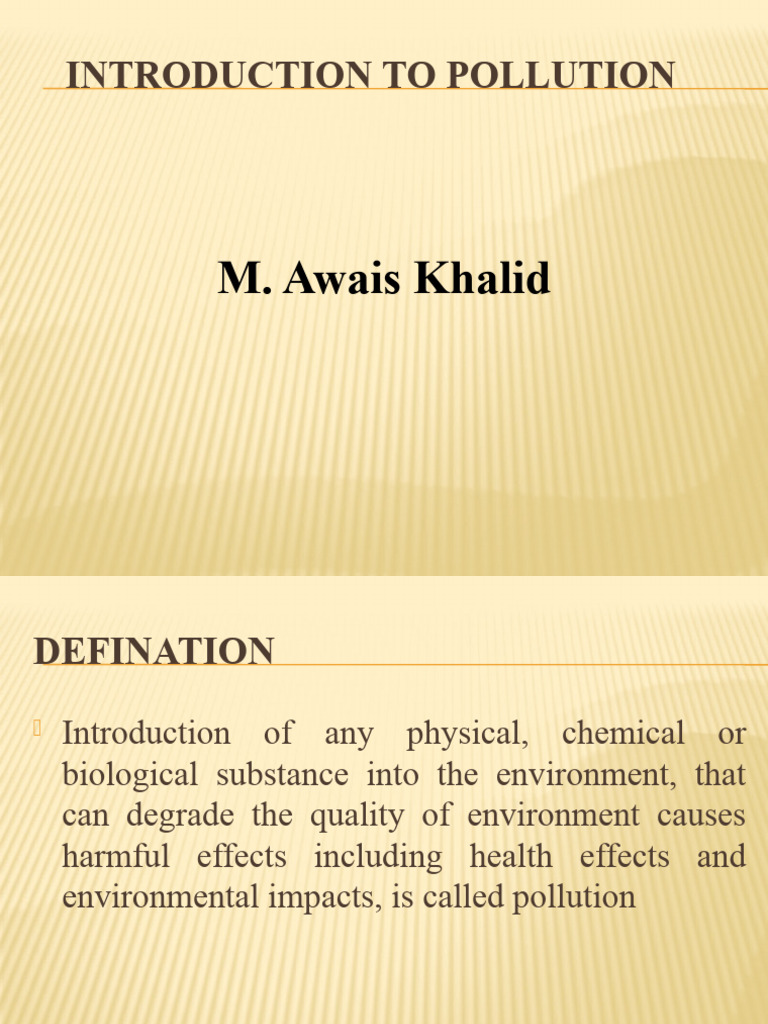 Introduction To Pollution | PDF | Particulates | Air Pollution