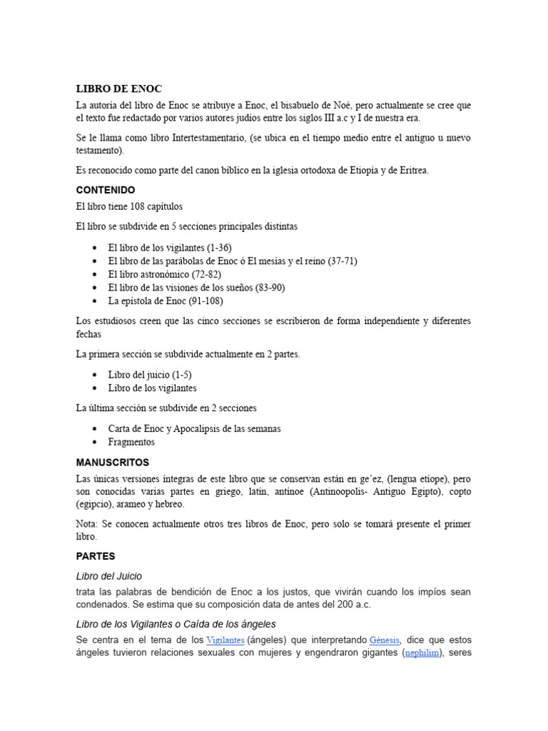Libro de Enoc | Descargar gratis PDF | Libro de Enoc | Biblia
