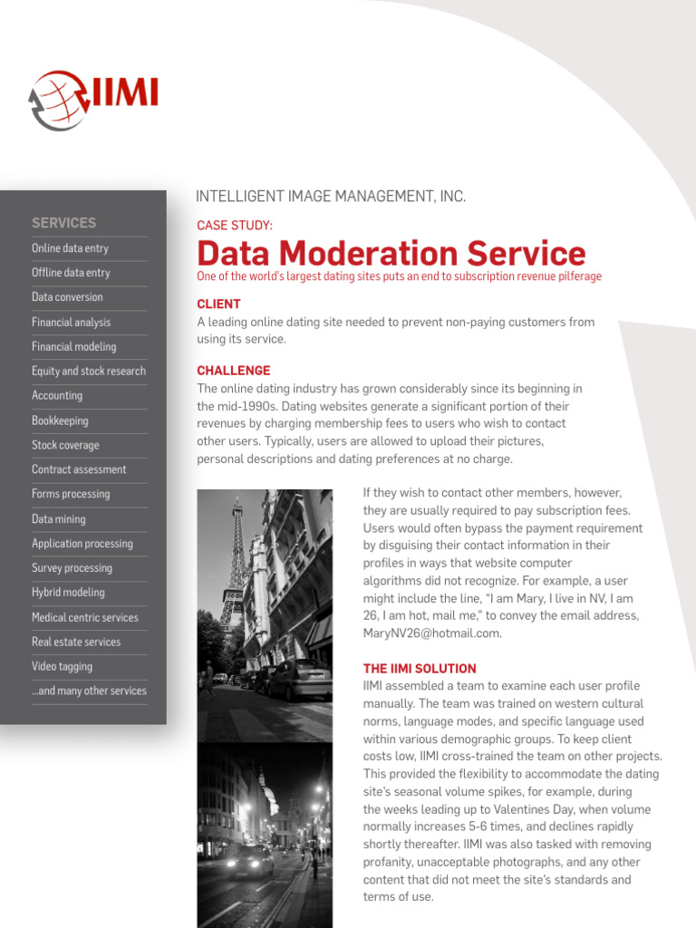 IIMI Case Study Data Moderation 5 2018 | PDF | Outsourcing | Online And Offline