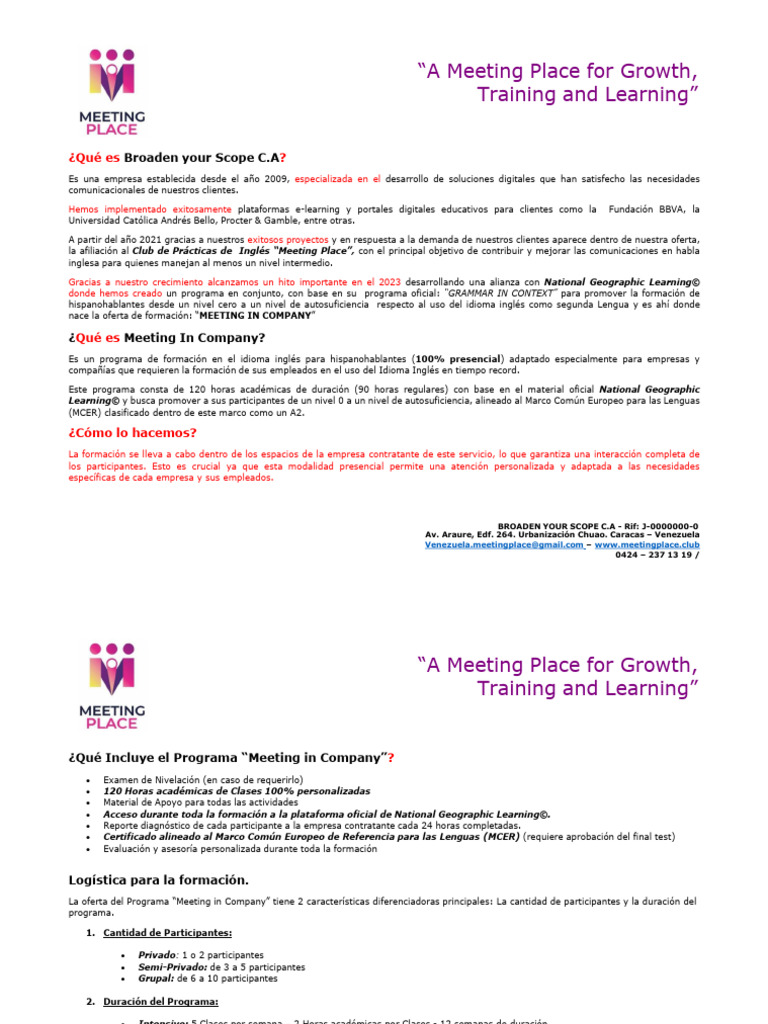 Meeting In-Company | PDF | Negocios