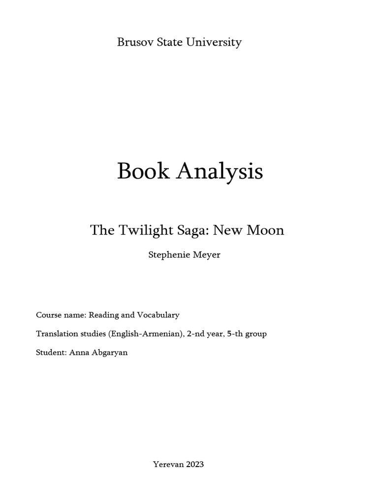 New Moon | Download Free PDF | Twilight (Novel Series)
