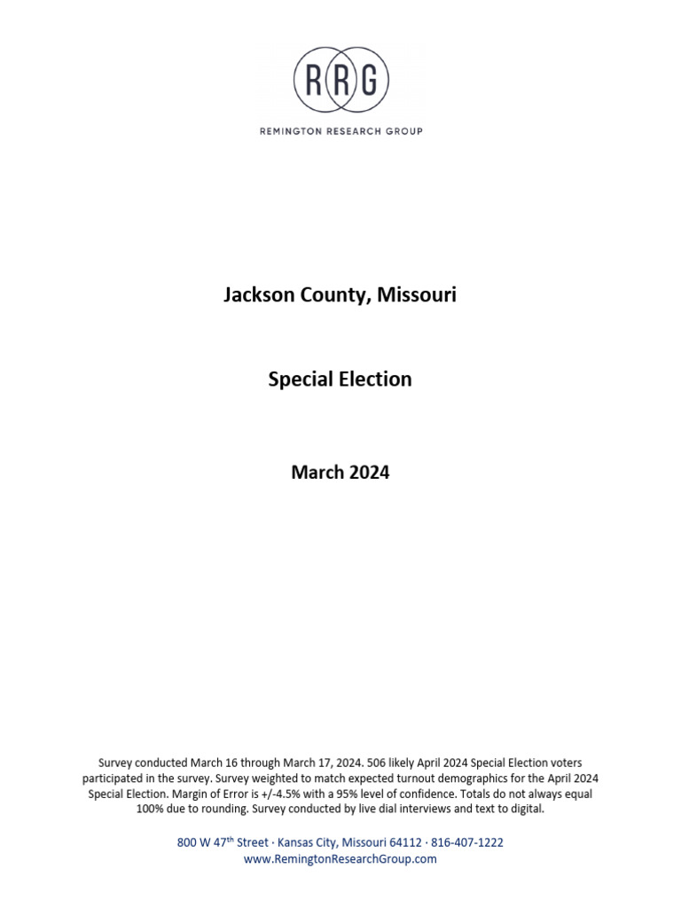 Jackson County 2024 Election Survey | PDF | Kansas | Kansas City