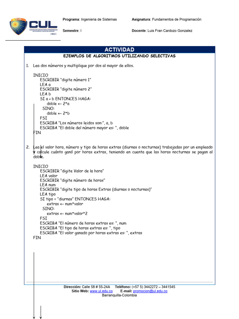M2 U1 S04-06 EJEMPLO 01 Algoritmos Con Selectivas | PDF