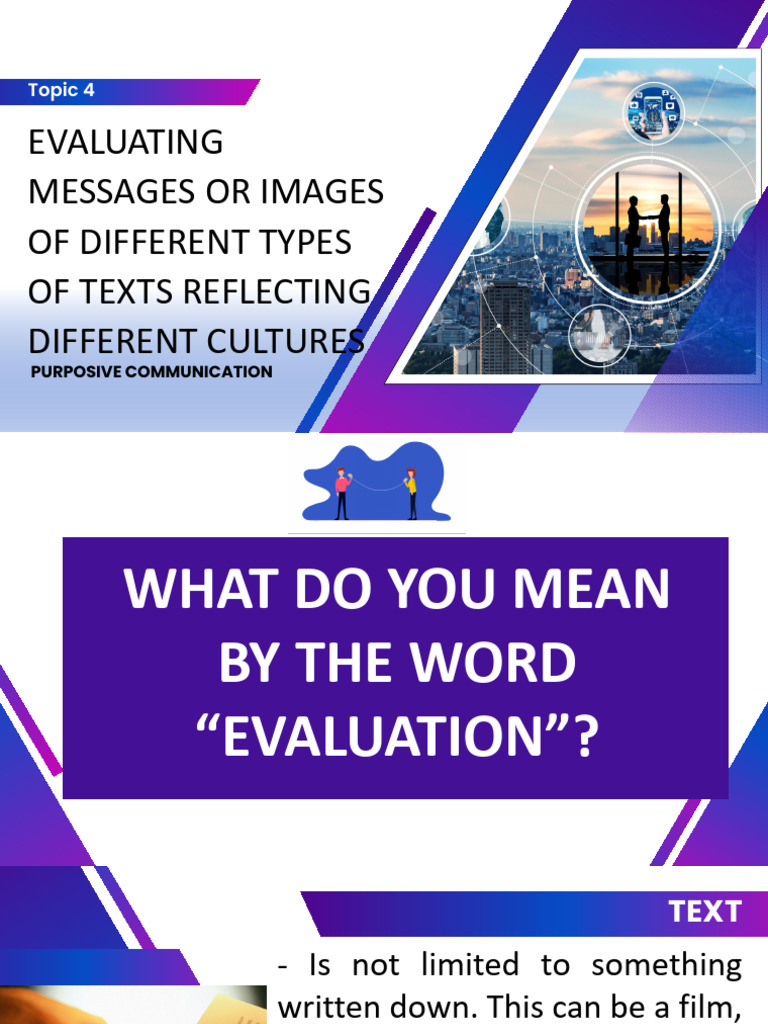 Evaluating Cultural Texts and Messages | PDF | Communication | Information