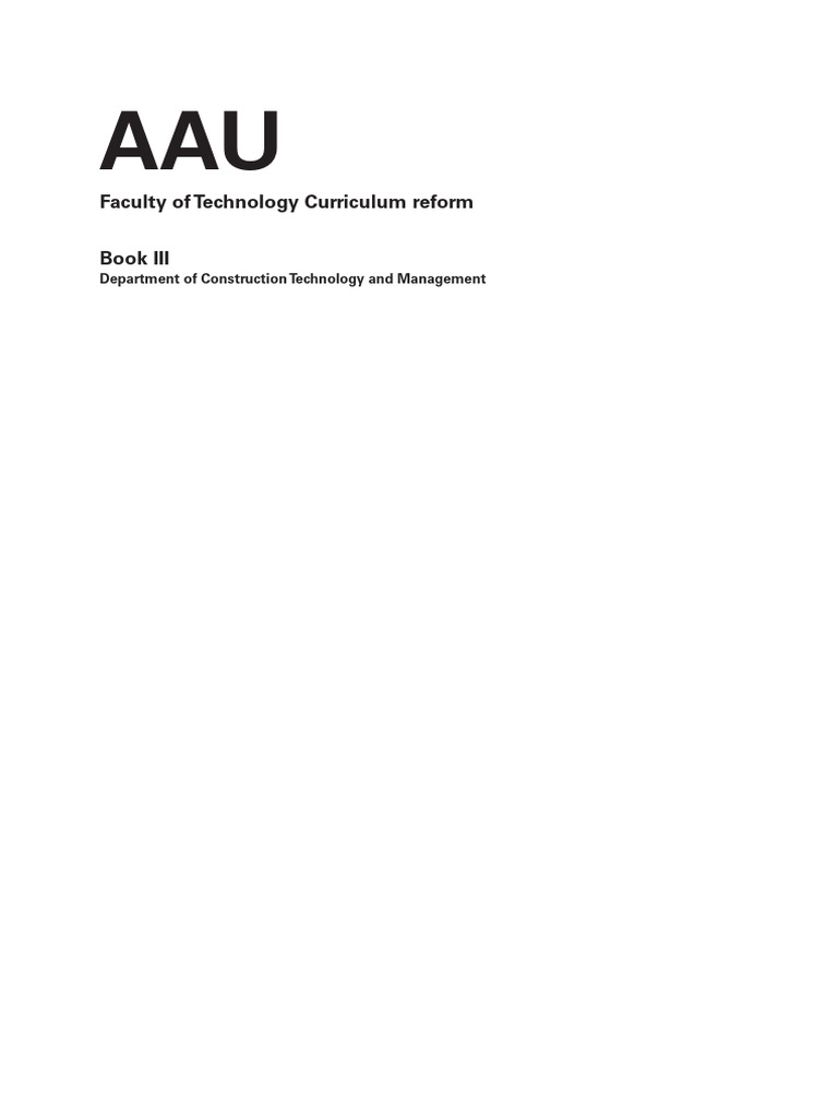 Aa Book III Aau Construction Management | PDF | Course Credit | University And College Admission