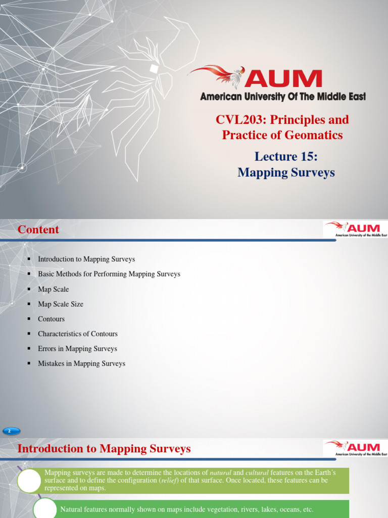 Lecture 15-Mapping Surveys | PDF | Contour Line | Map