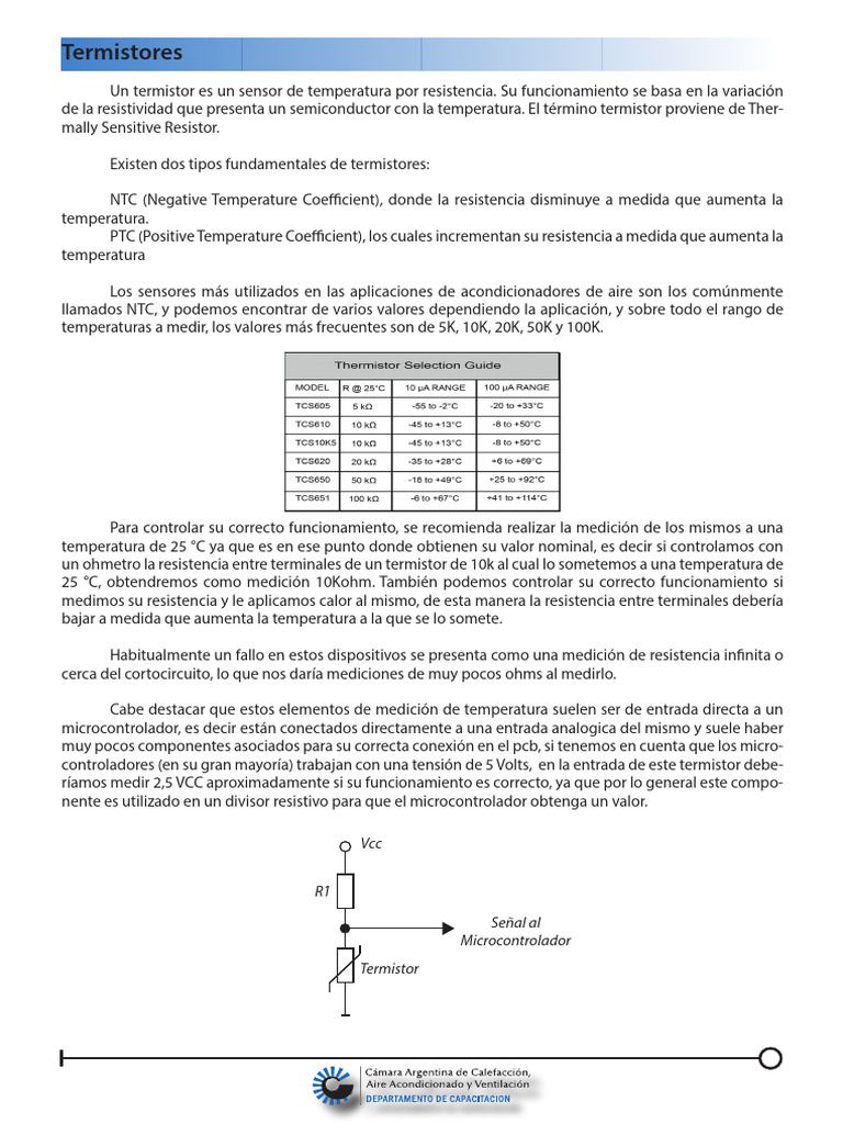 Tipos y Valores de Termistores NTC | PDF | Resistencia Eléctrica y ...