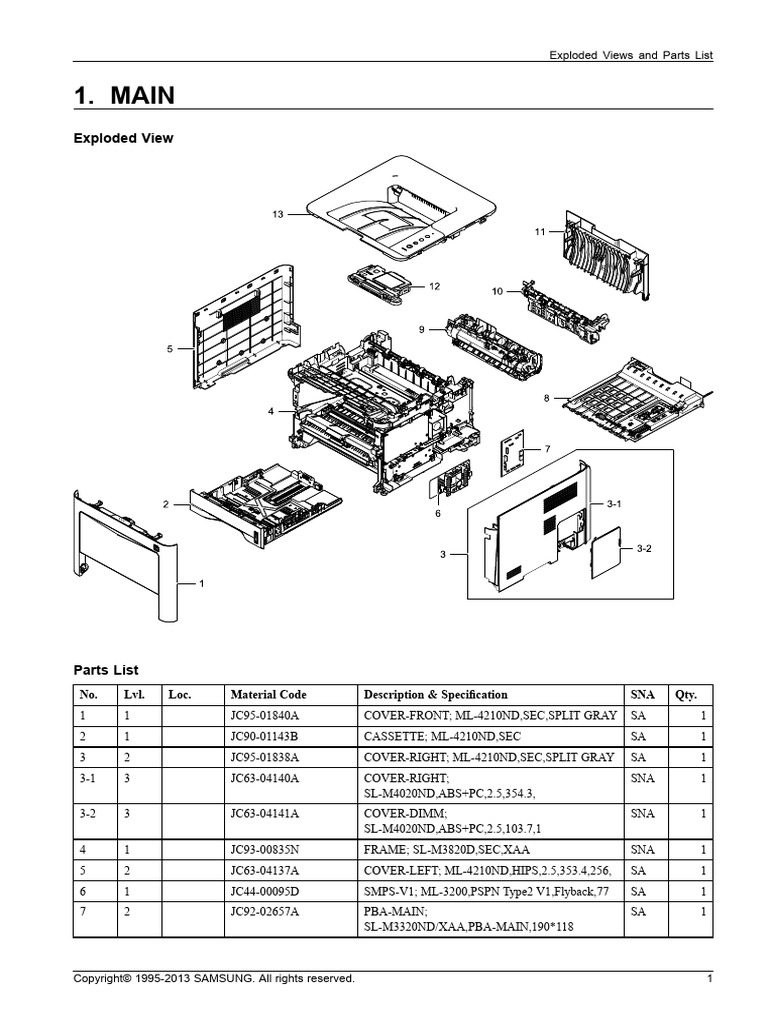 SL-M3320ND_XAA_Exploded_View_Parts_List | PDF | Property Law ...