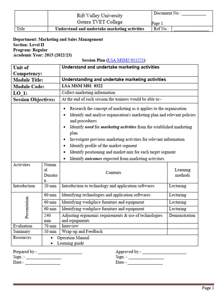 Understand and Undertake Marketing Activities | PDF | Marketing | Computing