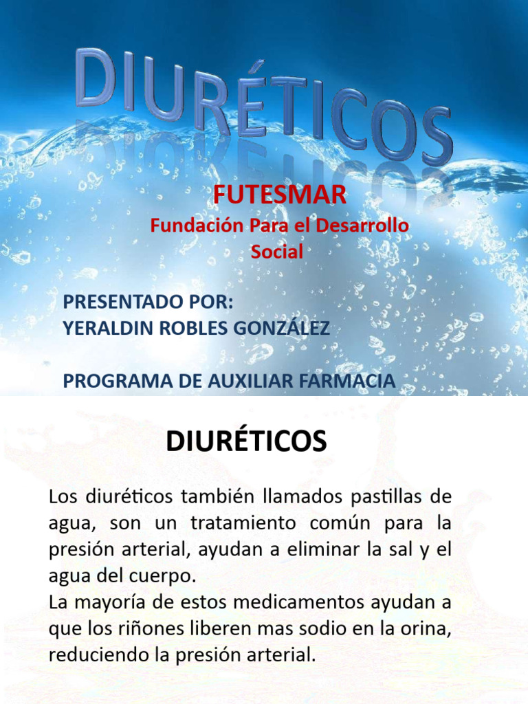Diuréticos: Tipos y Efectos Secundarios | PDF | Sodio | Farmacocinética
