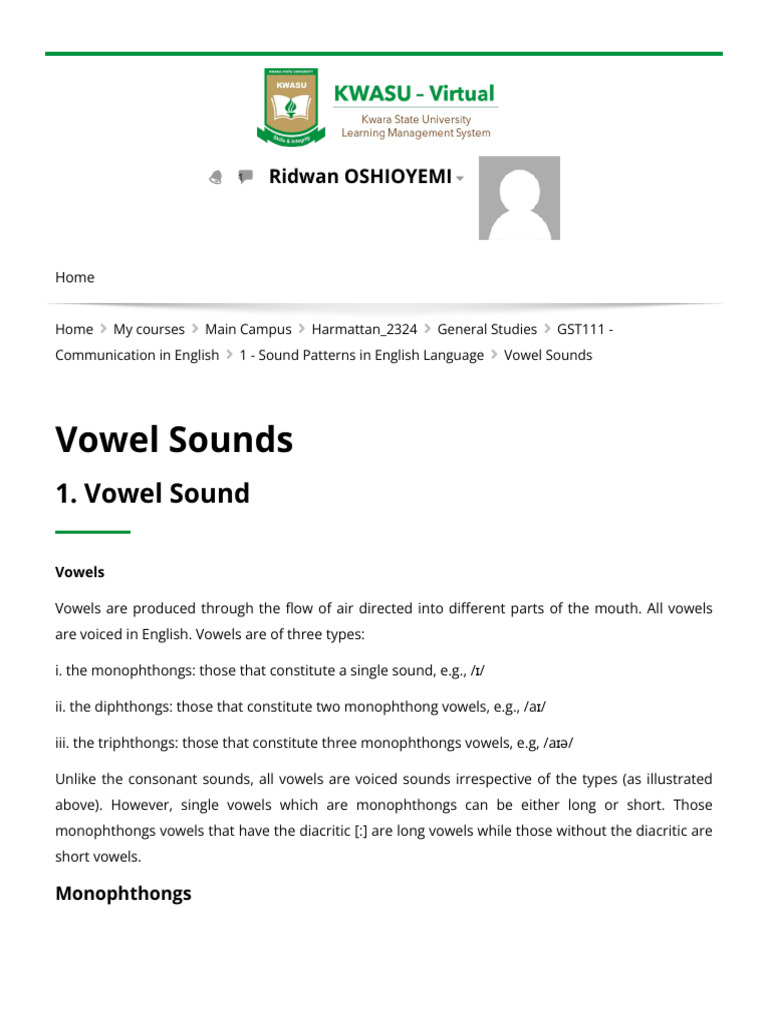 Vowel Sounds - Vowel Sound | PDF | Vowel | English Language