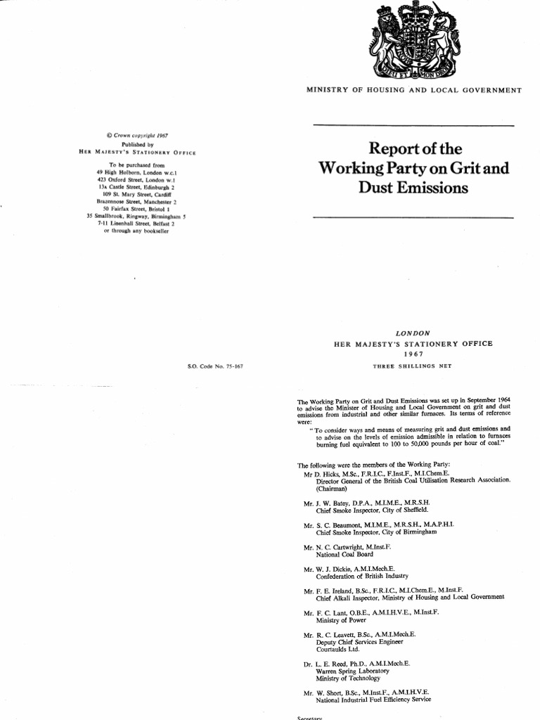 UK Dep Envir Grit and Dust Emissions Part1 | PDF