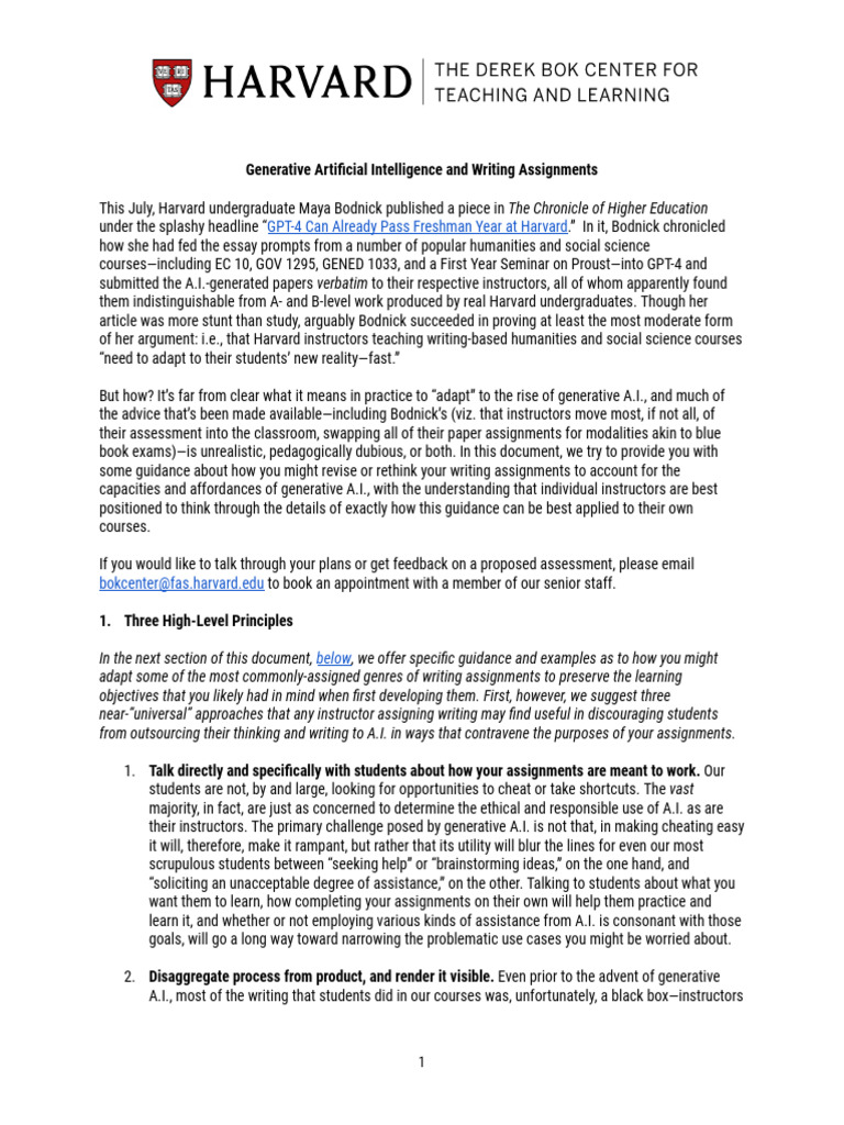 Bok Ctr-A.i. and Writing Assignments | PDF | Artificial Intelligence | Intelligence (AI) & Semantics