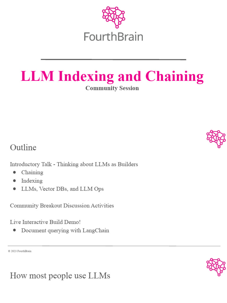LLM Chaining & Indexing Workshop | PDF | Databases | Information Retrieval